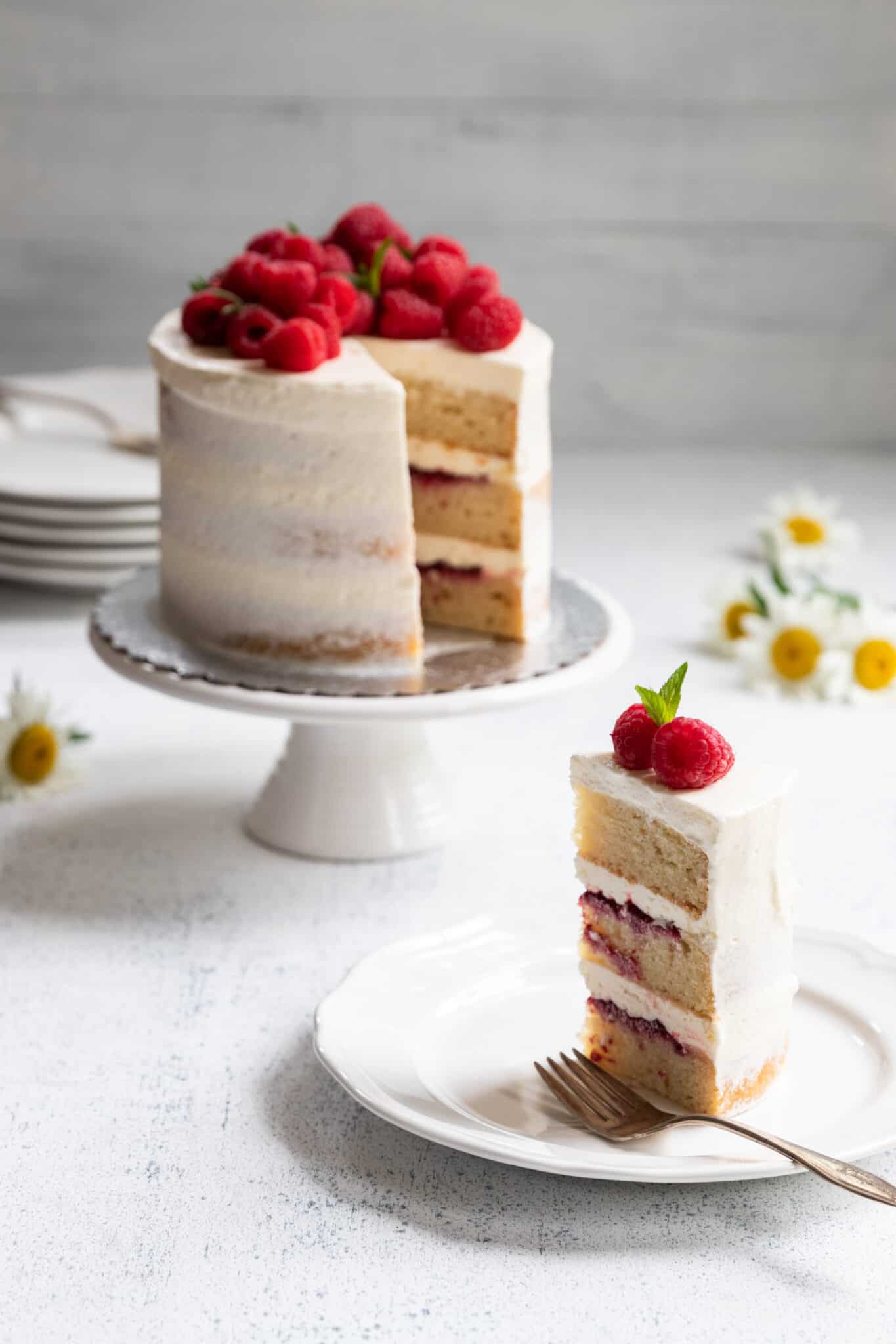 Vegan Lemon Raspberry Cake | Chef Ani