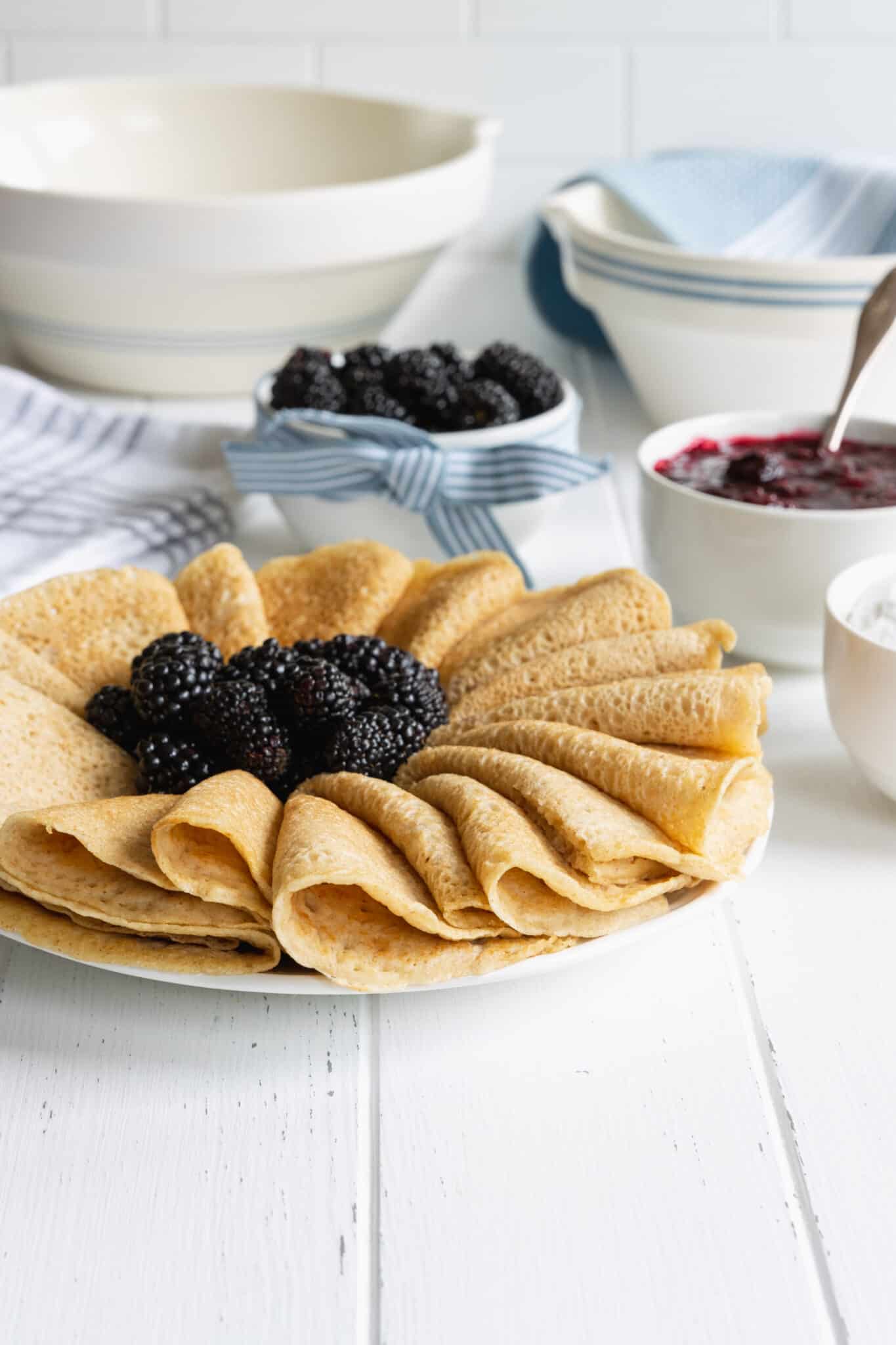 Crepes with Lemon Cream Cheese and Blackberry Filling | Chef Ani